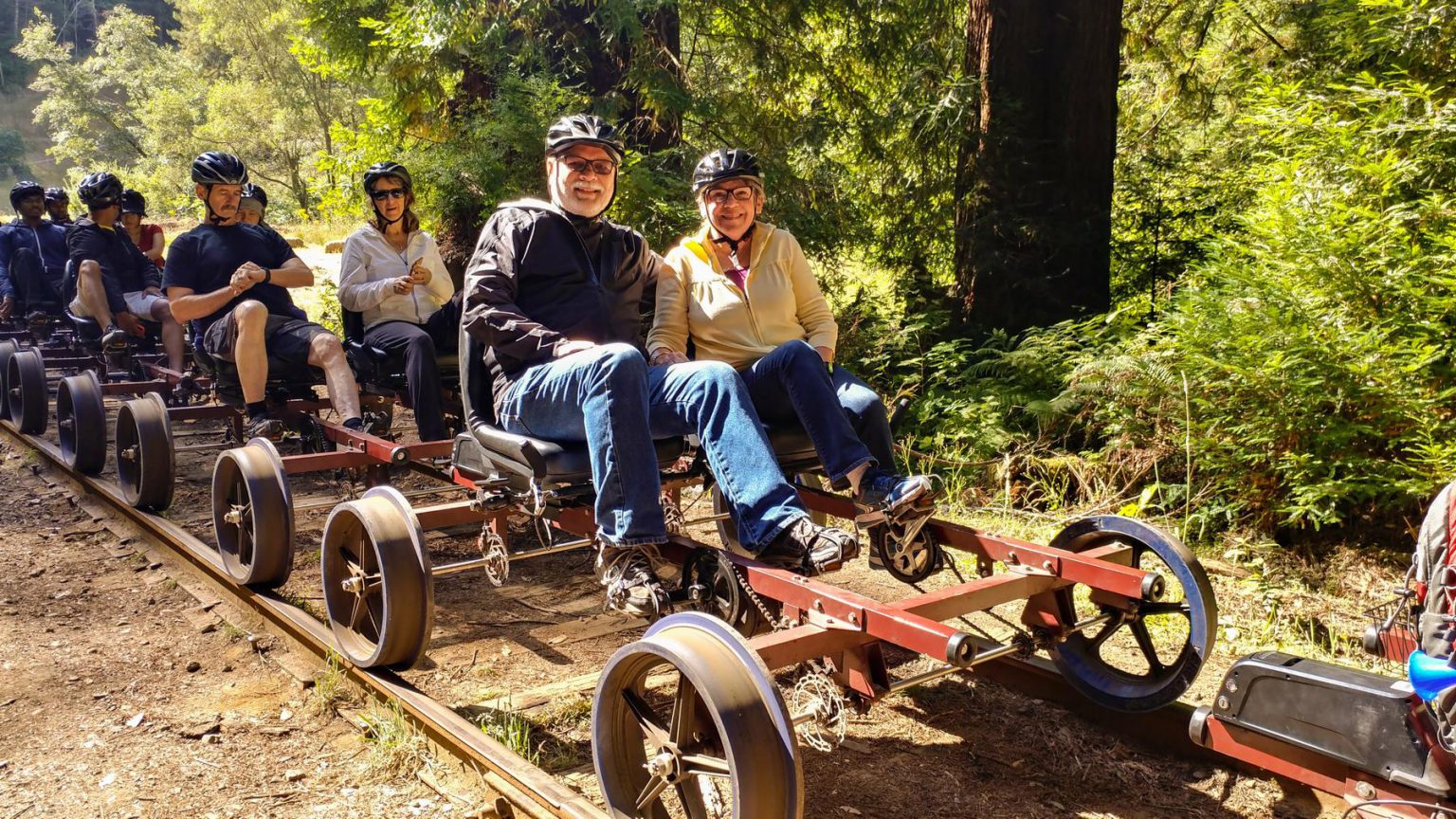 Rail Biking Through The Redwoods